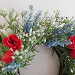 Handcrafted | Holiday | Patriotic Candle Ring Red White Blue Mini ...